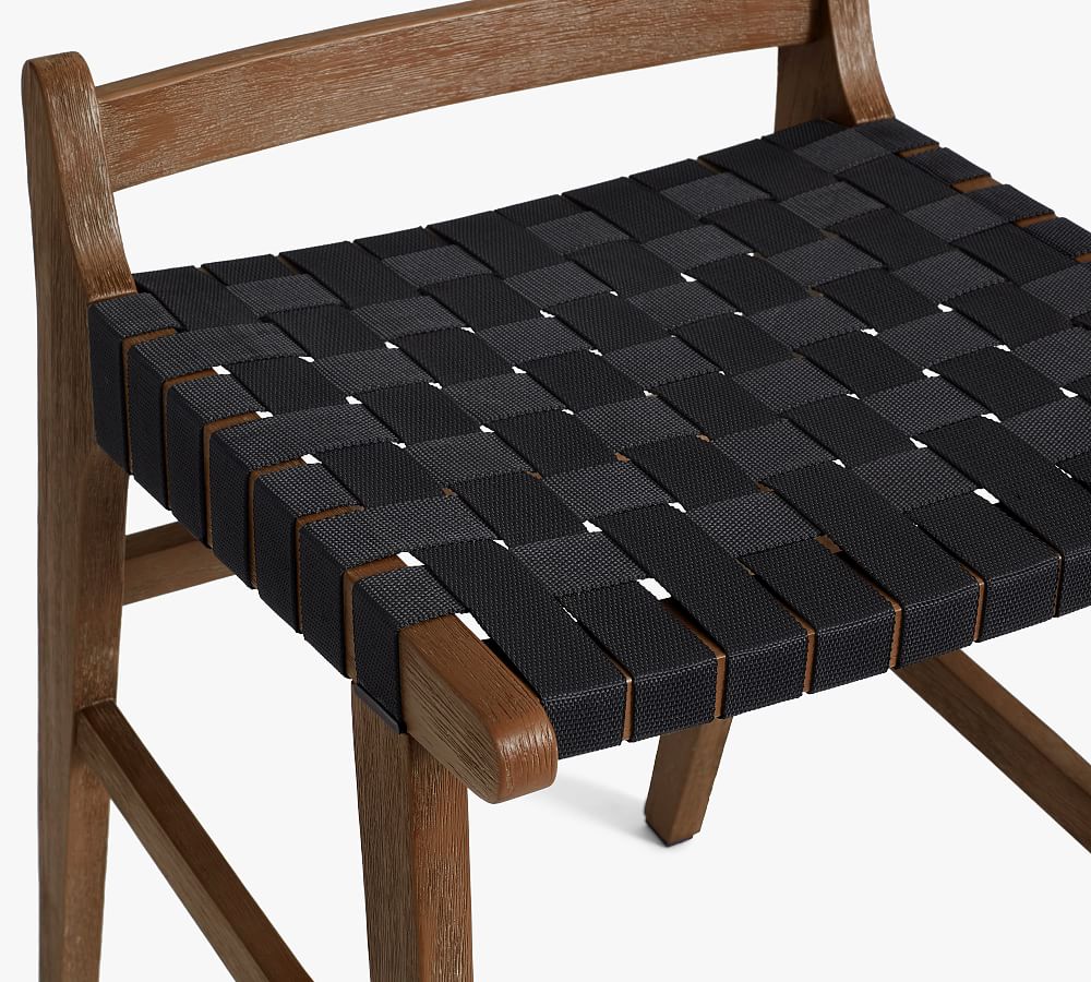 Abbott Acacia Woven Outdoor Counter Stool | Pottery Barn