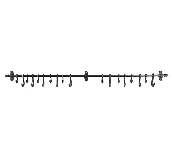 Wall Mounted Metal Bar with Hooks, 48" | Pottery Barn
