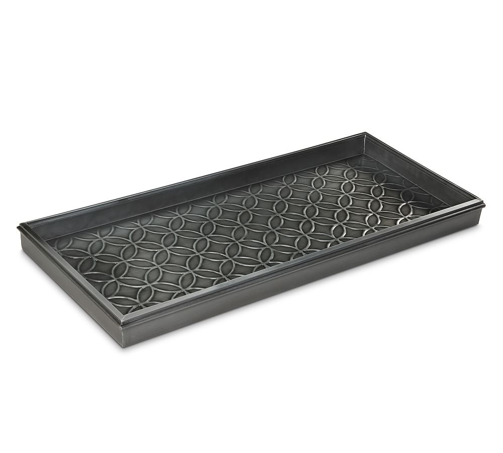 Patterned Gray Boot Tray | Pottery Barn