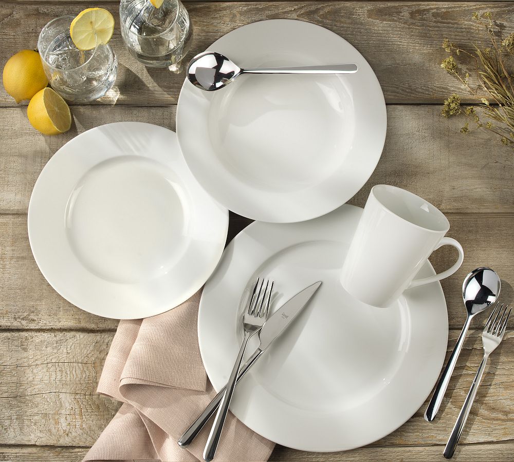 Everyday Classic Rim Porcelain 16-Piece Dinnerware Set | Pottery Barn