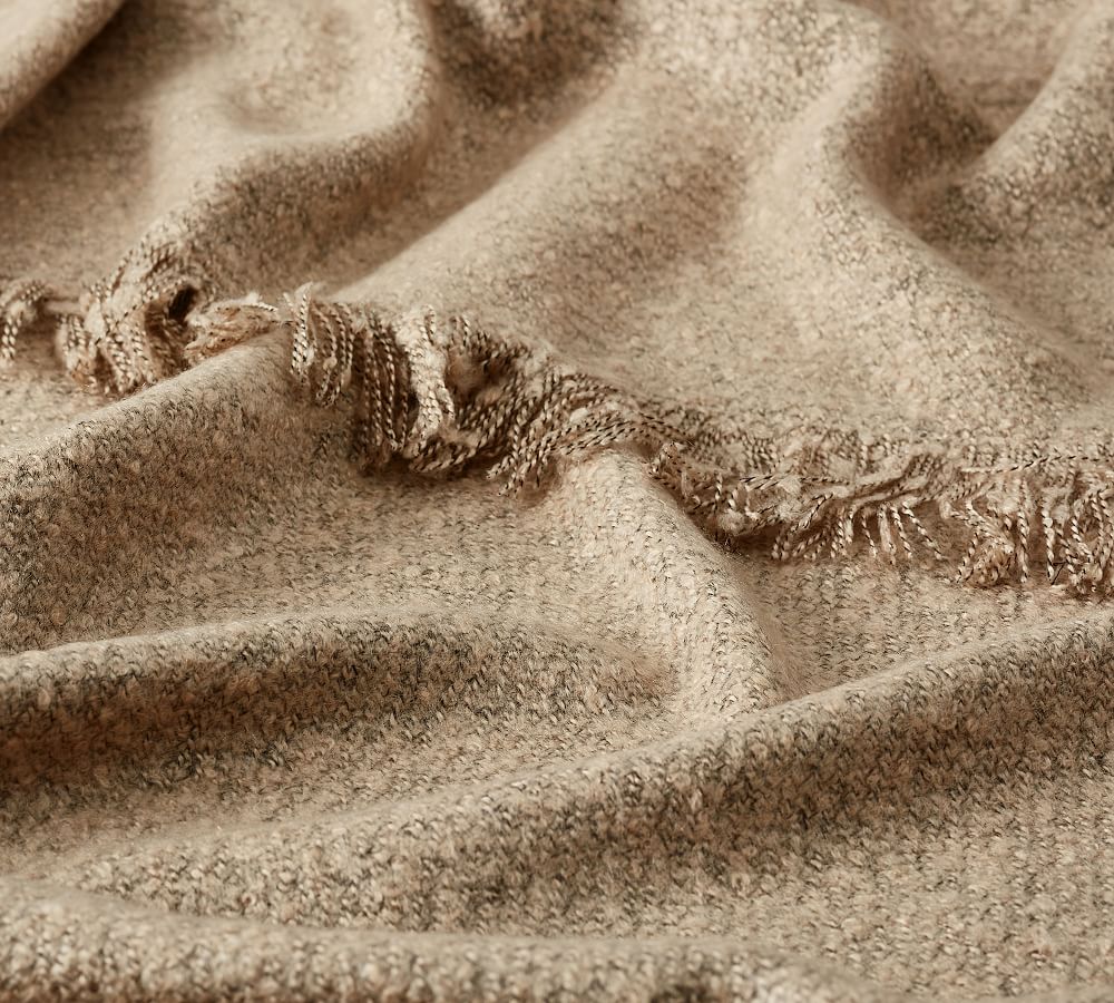 Heathered Boucle Fringe Throw Blanket | Pottery Barn