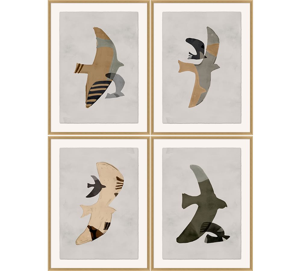 Neutral Flock Framed Print | Pottery Barn