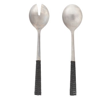 Tava Handwoven Stainless Steel Serving Set - Set of 2 | Pottery Barn