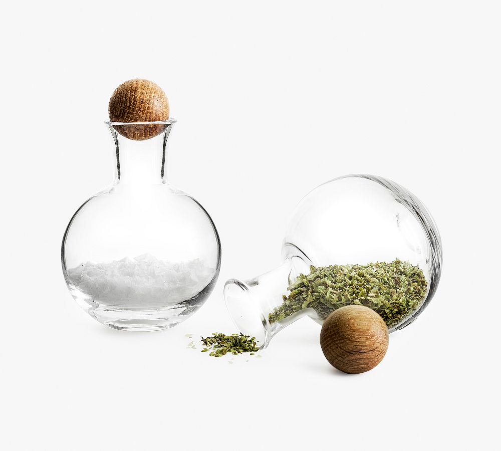 Nature White Oak Salt & Pepper Canisters | Pottery Barn