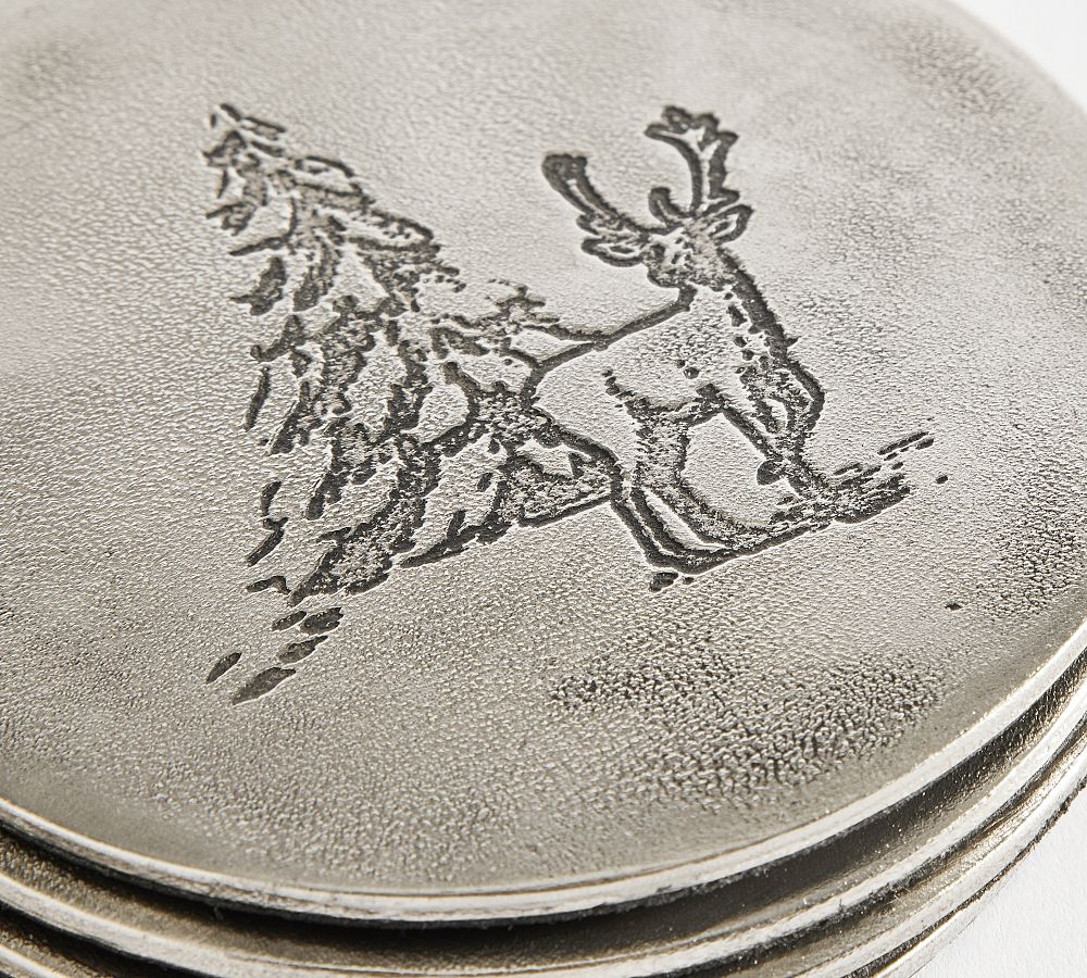 Rustic Forest Coasters - Set of 4 | Pottery Barn