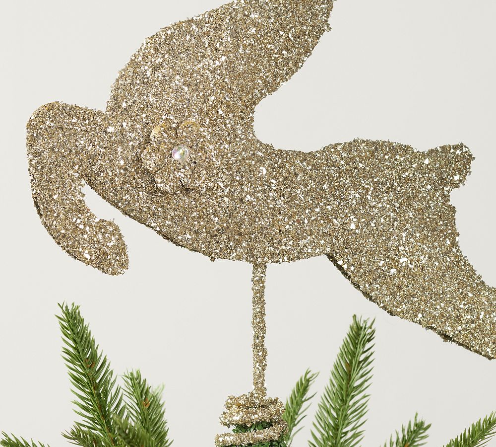 Glitter Stag Tree Topper | Pottery Barn