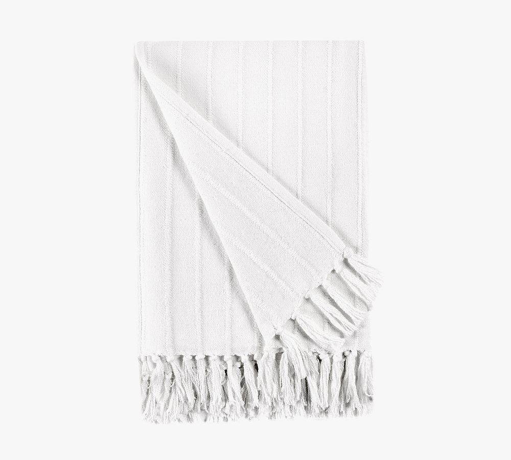 Busto Textured Striped Throw | Pottery Barn