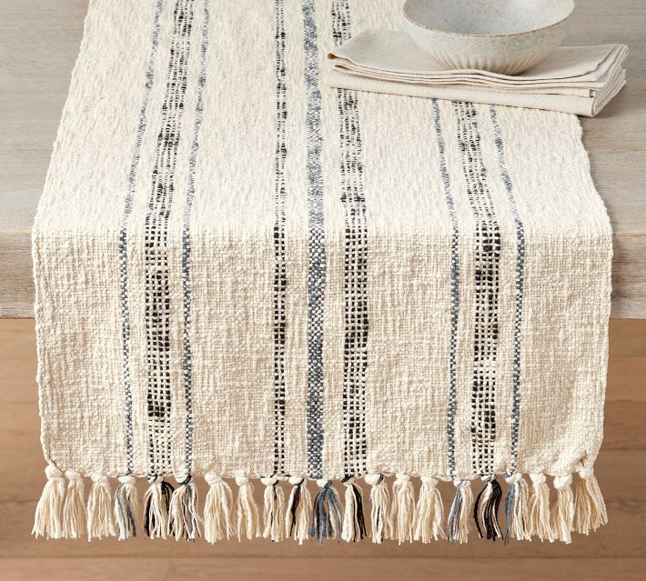 Bennett Stripe Cotton Table Runner | Pottery Barn