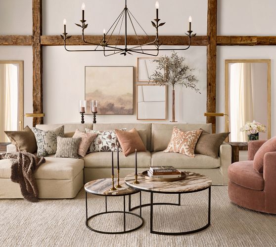 Westwood Square Arm Slipcovered Modular Sofa Chaise Sectional | Pottery ...