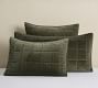 Velvet Handcrafted Box Stitch Quilted Sham | Pottery Barn