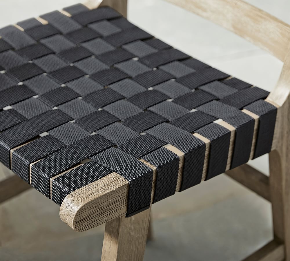 Abbott Acacia Woven Outdoor Counter Stool | Pottery Barn