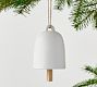 White Ceramic Bell Ornament | Pottery Barn