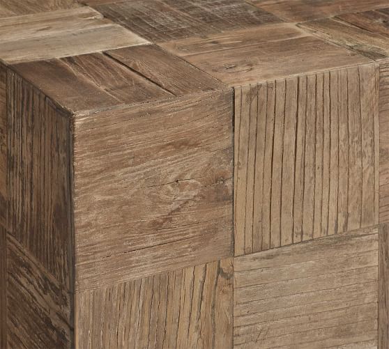Patchwork Reclaimed Wood Side Table | Pottery Barn