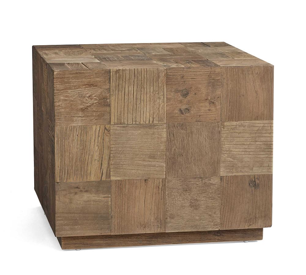Patchwork Reclaimed Wood Side Table | Pottery Barn