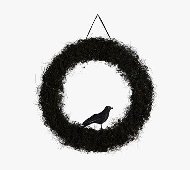 Halloween Black Raven Twig Wreath | Pottery Barn