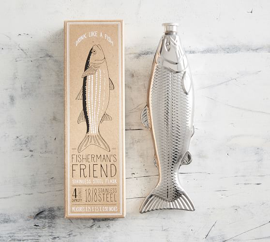 Fisherman's Friend Stainless Steel Flask | Pottery Barn
