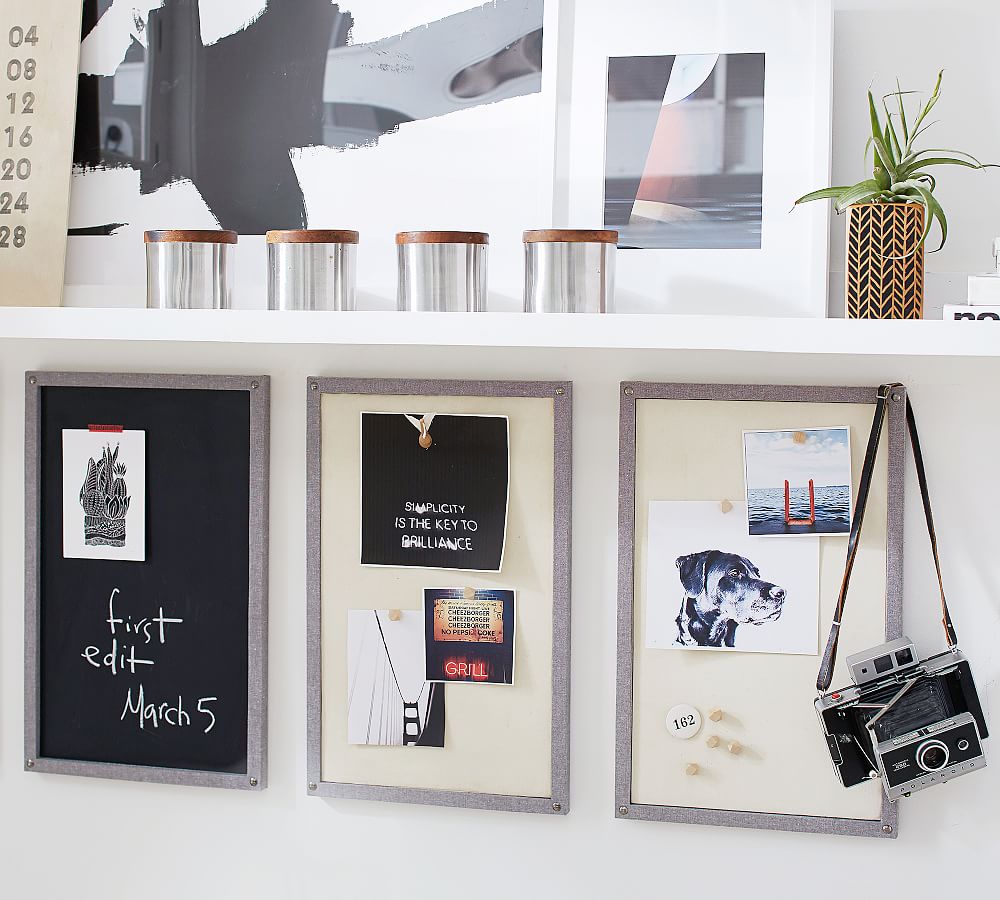 Gray Blythe Linen Desk, Pinboard | Pottery Barn