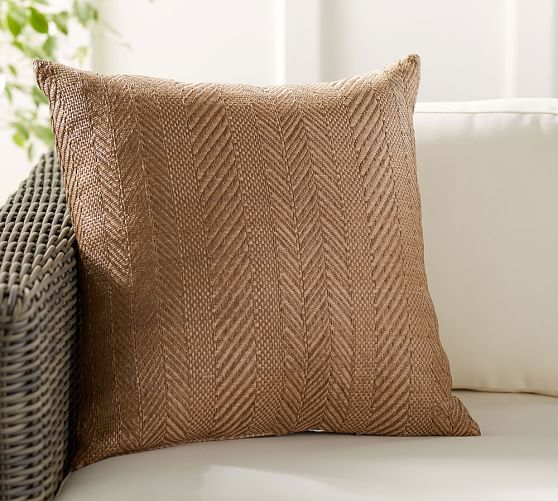 Herringbone Natural Fiber Outdoor Pillow | Pottery Barn