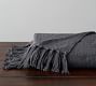 Solid Textured Tassel Throw Blanket | Pottery Barn