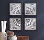 Rayna Embroidered Quadtych Wall Art | Pottery Barn
