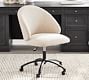 Ryker Upholstered Swivel Desk Chair | Pottery Barn