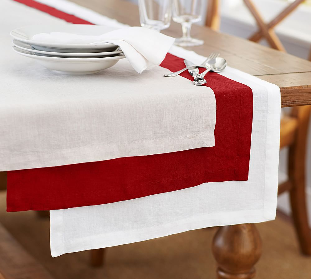 Everyday Belgian Flax Linen Table Runner | Pottery Barn