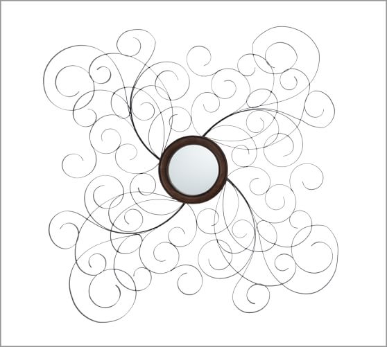 Aurora Metal Scroll Mirror | Wall Decor | Pottery Barn