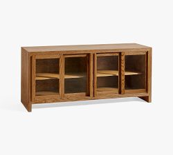 Folsom Glass Media Console (73") | Pottery Barn