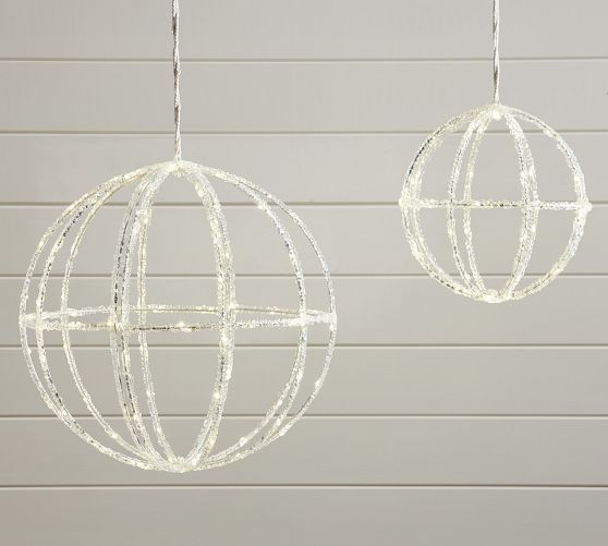 Lit Indoor/Outdoor Crystal Orbs - Set of 2 | Pottery Barn