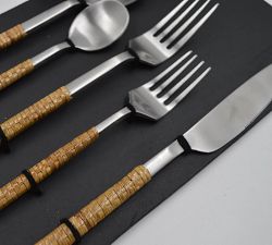 Tava Handwoven Stainless Steel Flatware - Set of 5 | Pottery Barn