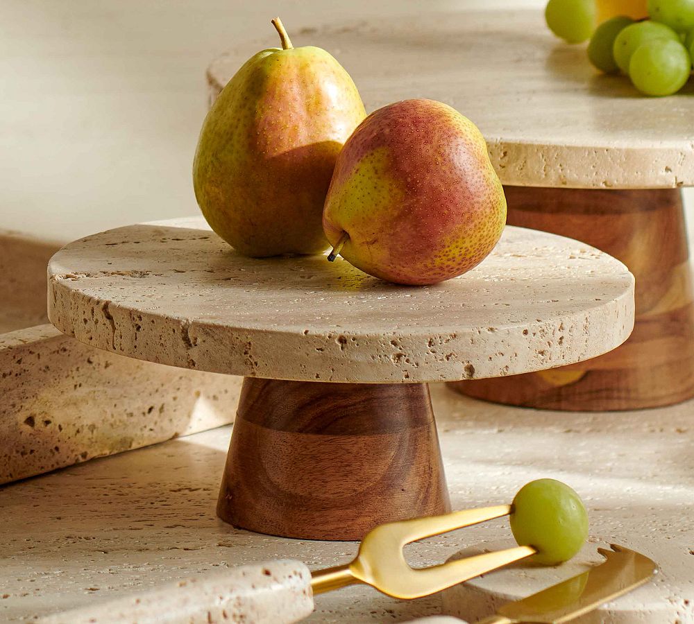 Margot Handcrafted Travertine Risers | Pottery Barn