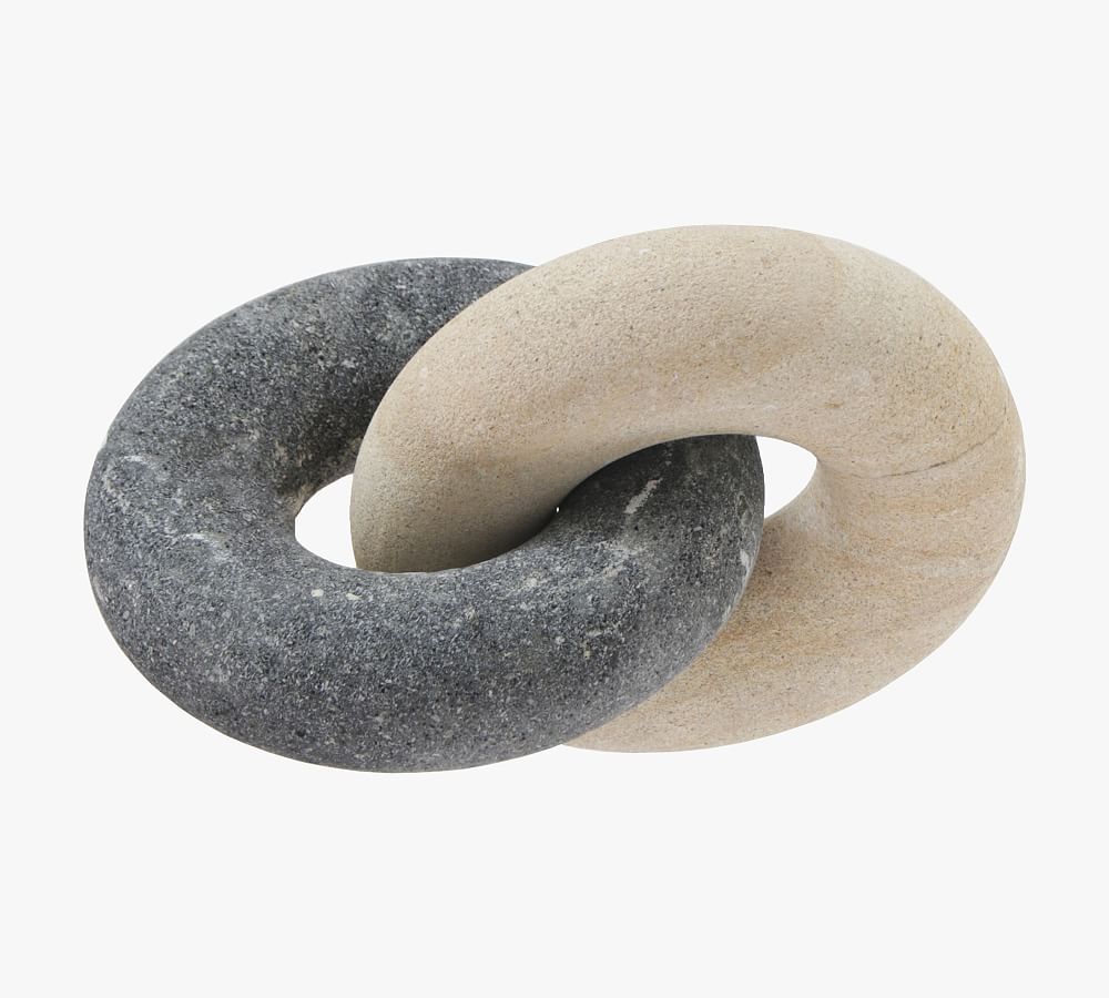 Balanced Natural/Charcoal Stone Linked Chain | Pottery Barn