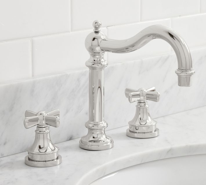 Mercer Cross Handle Widespread Bathroom Sink Faucet | Pottery Barn