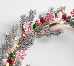 Peppermint Twist Bauble String Lights | Pottery Barn