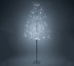 Silver Sparkle Fairy Light Trees with LED Lights | Pottery Barn