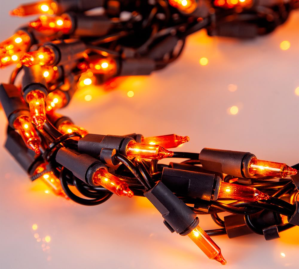 Amber Incandescent String Light Garland W/ Black Wire, 9' | Pottery Barn