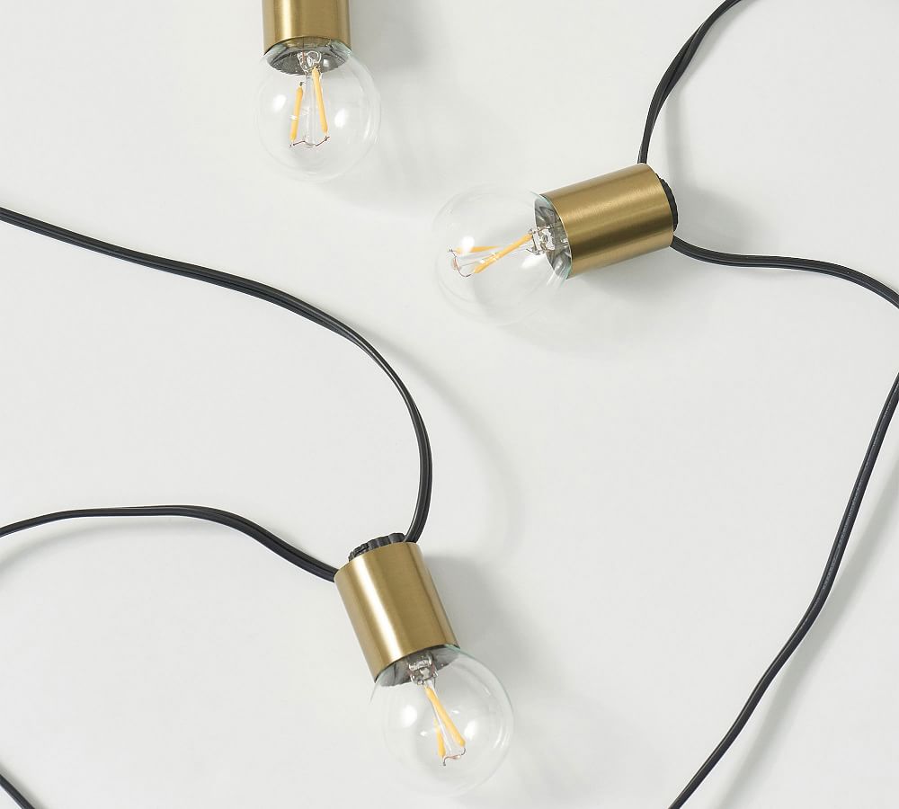 Brass Solar Globe String Lights - 26' | Pottery Barn