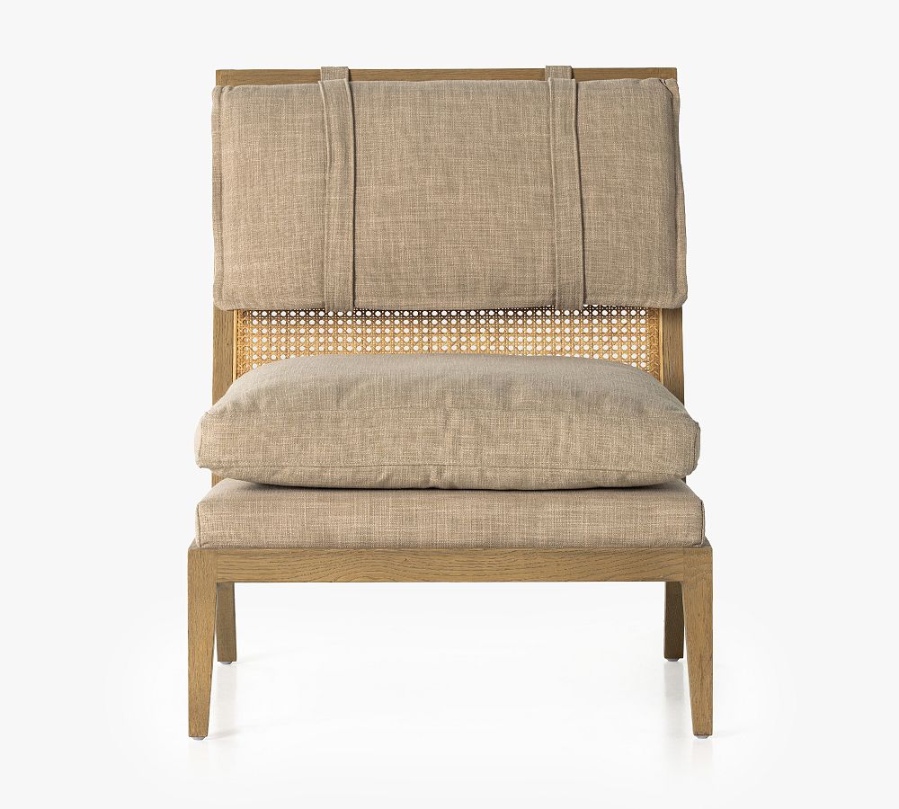 Roma Cane Armless Chair | Pottery Barn