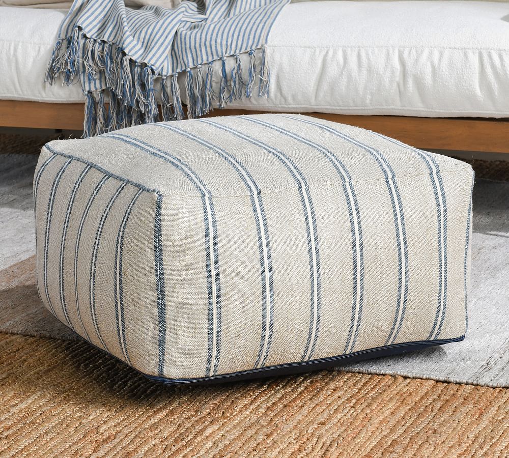 Carmencita Striped Pouf | Pottery Barn