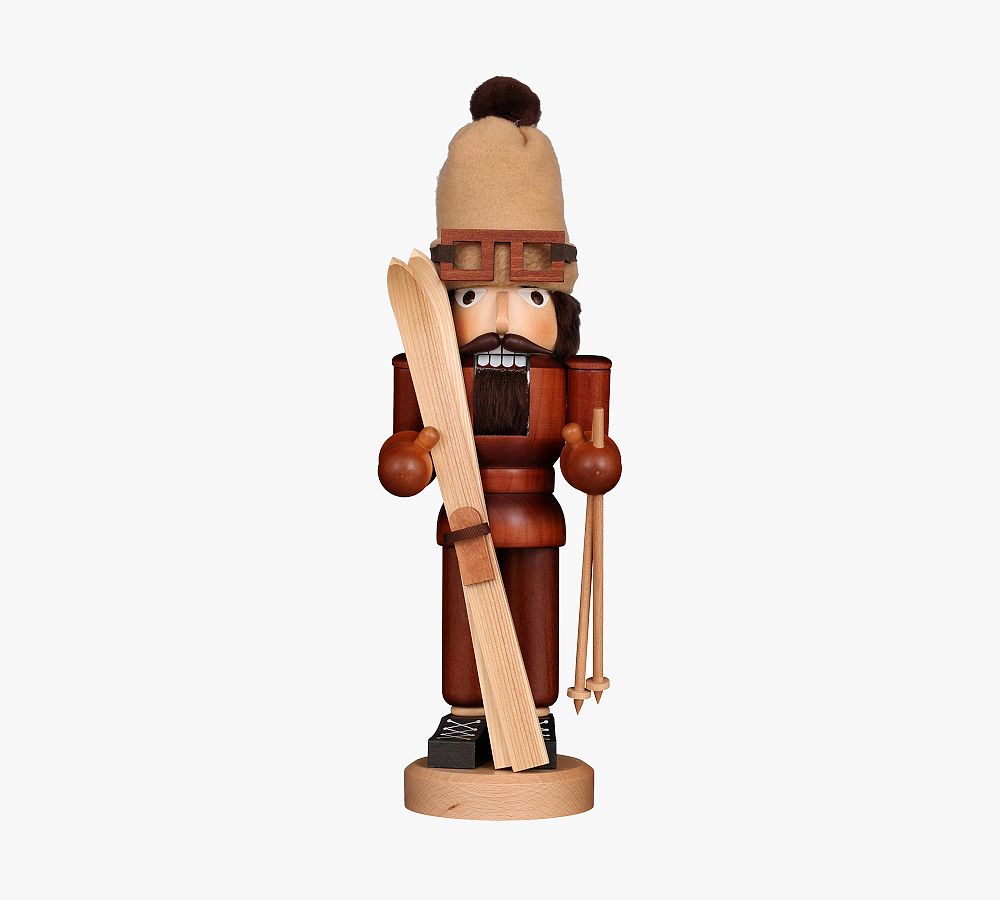 Natural Santa Ski Nutcracker | Pottery Barn