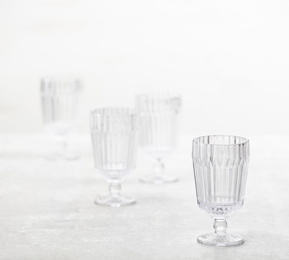 Fluted Glass Tall Goblet - Set of 6 | Pottery Barn