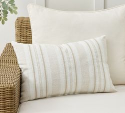 Celine Striped Outdoor Performance Lumbar Pillow | Pottery Barn