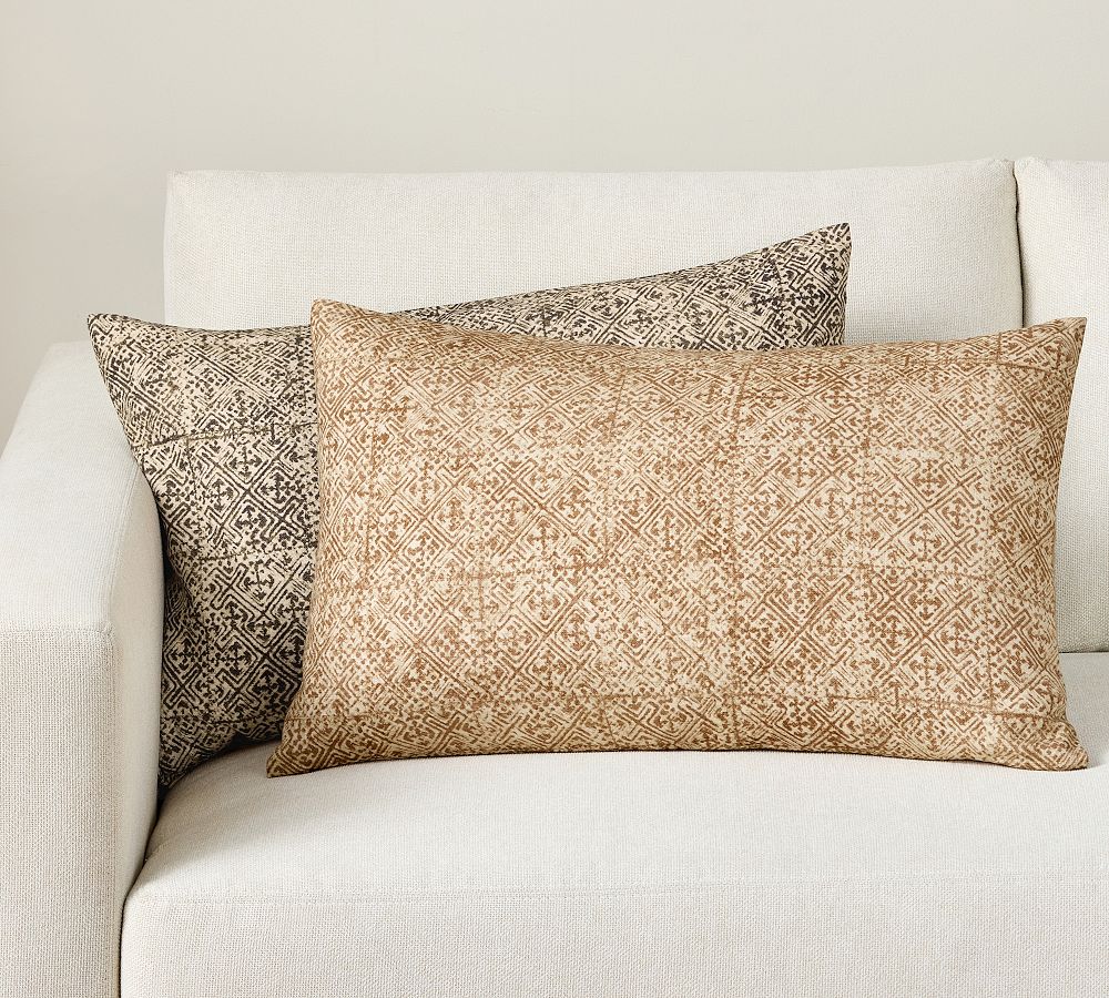 Brooks Printed Lumbar Pillow | Pottery Barn