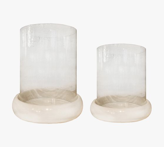 Simah Marble Hurricane Candleholder | Pottery Barn