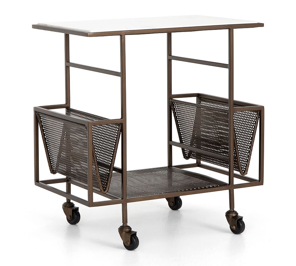 Jayden Marble Rolling Cart | Pottery Barn