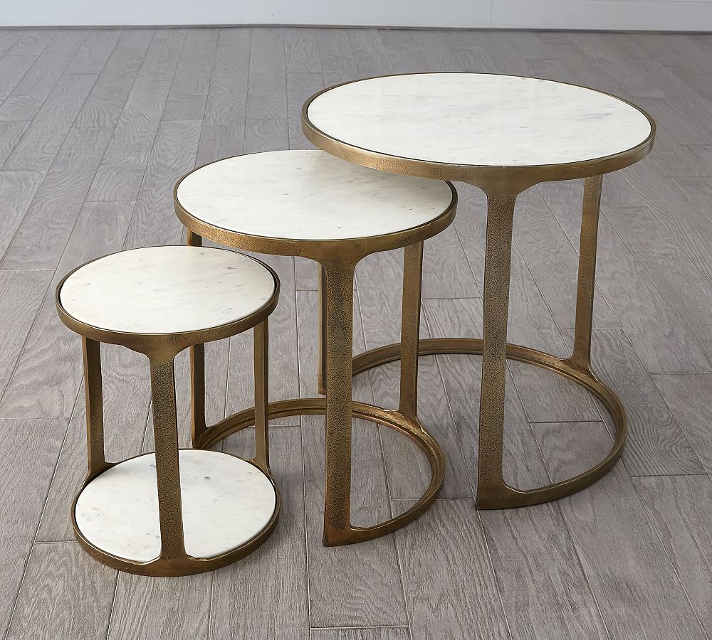 Giada Round Marble Nesting Tables | Pottery Barn