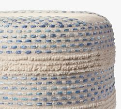 Blue Dash Pouf | Pottery Barn