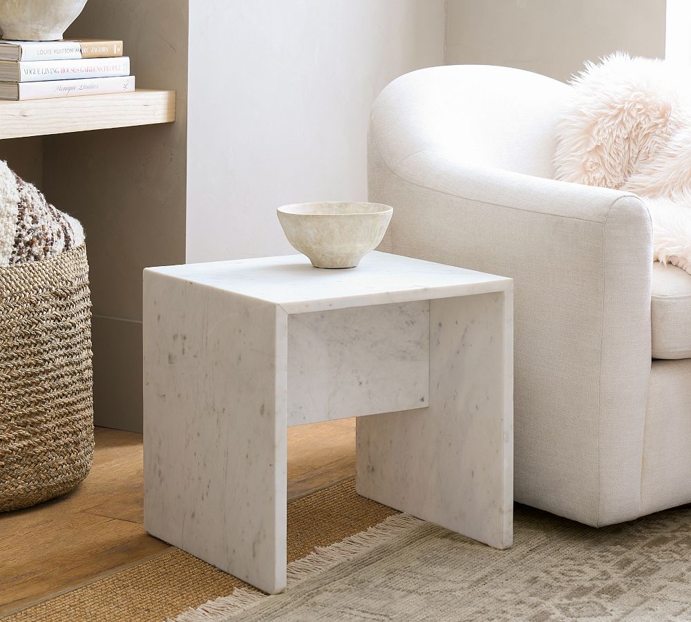 Sansome Square Marble Side Table (18") | Pottery Barn