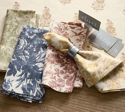 Sorrel Toile Organic Cotton Napkins - Set of 4 | Pottery Barn