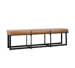 Rocket Leather Bench (56") | Pottery Barn
